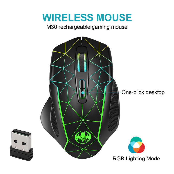 Gaming Mice Wireless Charging Luminous Game Anti Sleep Automatic Cursor ...