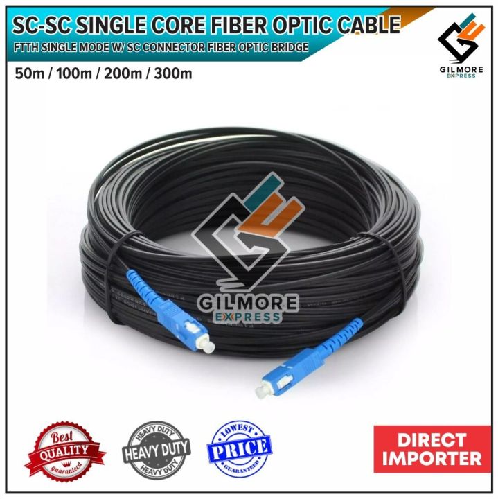 50m/ 100m/ 200m / 300m SC-SC Single Core Fiber Optic Cable Single Mode ...