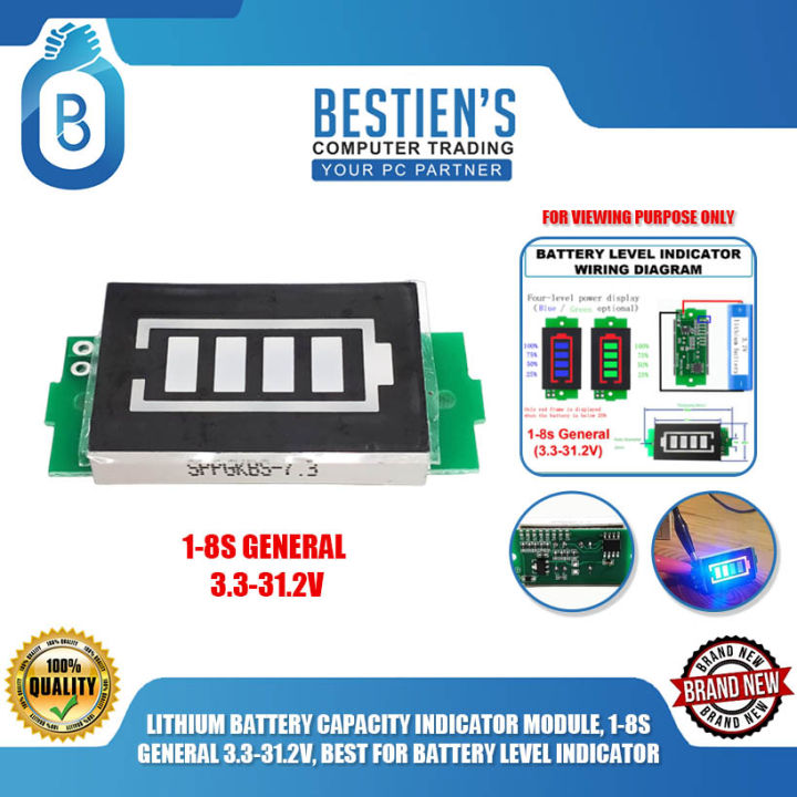 LITHIUM BATTERY CAPACITY INDICATOR MODULE, 1-8S GENERAL 3.3-31.2V, BEST ...