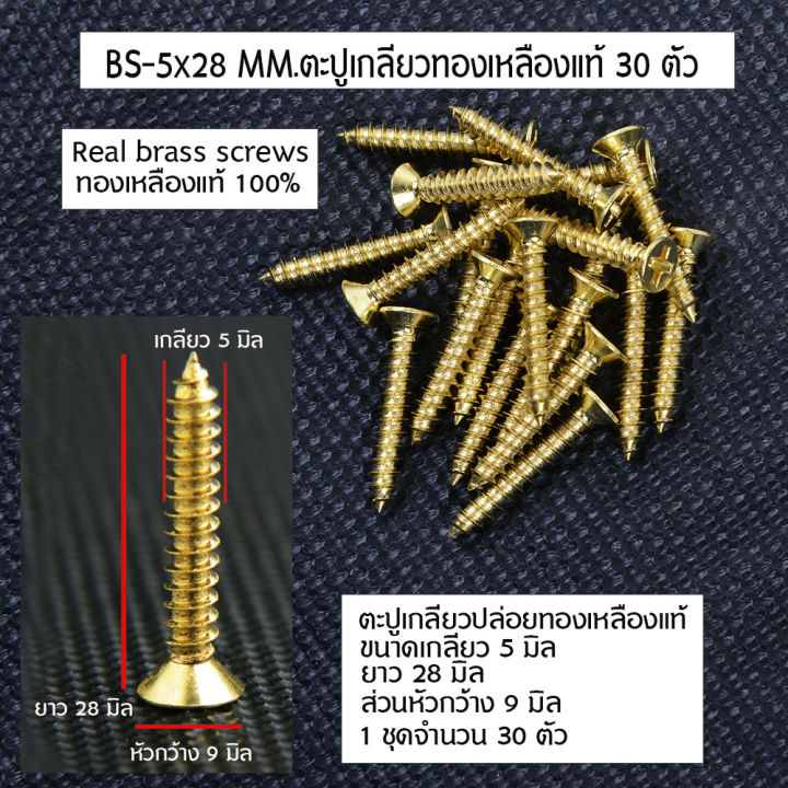 BS-30 ตัวตะปูเกลียวปล่อย สกรูเกลียวปล่อย Brass Screws#3-5 mm. ทองเหลือง ...