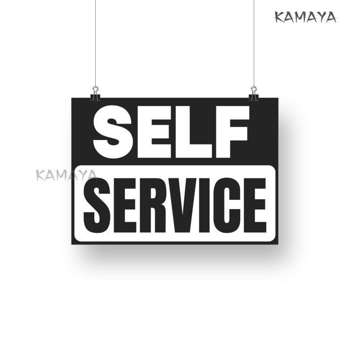 KAMAYA Self Service Signage Wall Sign Self-Service for Canteen Carwash ...