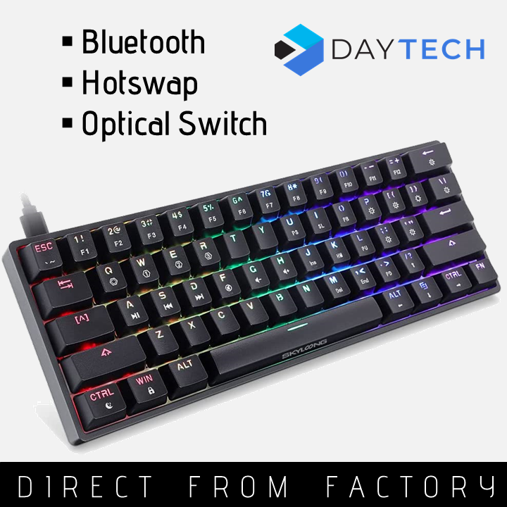 GK61 RGB Bluetooth or Wired Mechanical Gaming Keyboard Hot Swappable ...