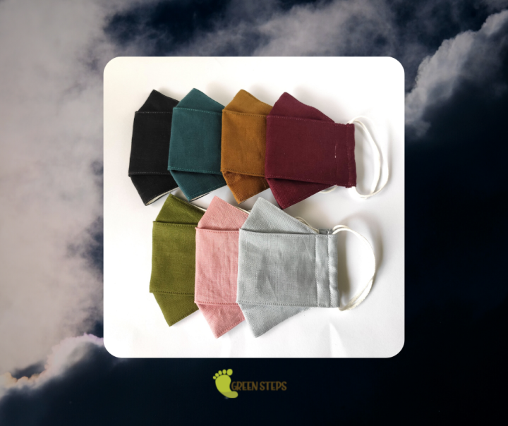 ☘️ [MADE IN SINGAPORE | GREENSTEPS SG] 100% Premium linen face mask ...