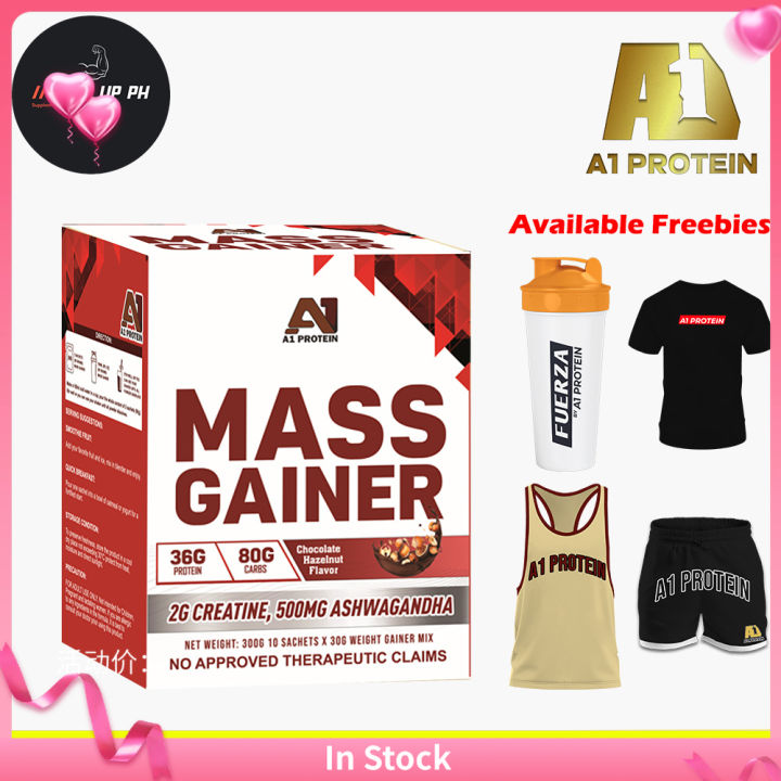 A1 PROTEIN M GAINER NEW PACKAGING AND FORMULA 10 SACHET BOX or 20 ...