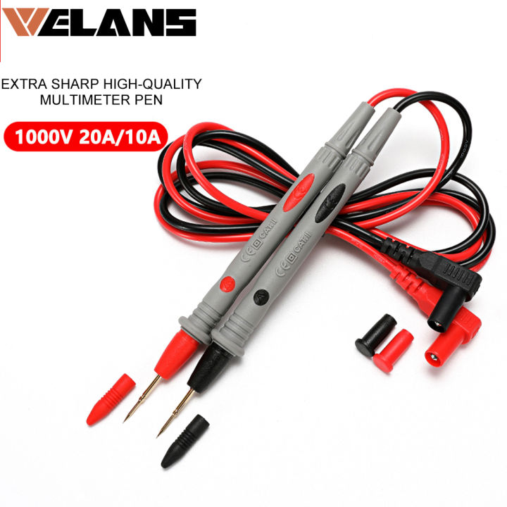 Welans 100cm Universal Multimeter Probe Test Leads 1000V 10A/20A For ...