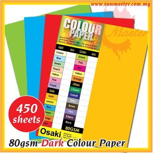 A3 80gsm Dark Colour Paper | Color Paper | Kertas Warna A3 | 彩色纸 | Lazada