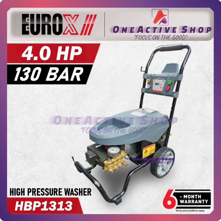 EUROX 4.0HP High Pressure Washer (130Bar) HBP1313 - 6 Month Warranty (Commercial Water Jet EUROX ...