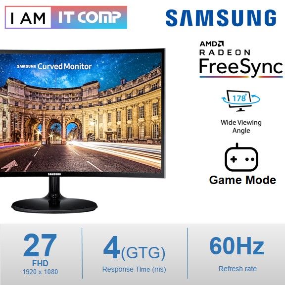 SAMSUNG 27 Inch LC27F390FHEXXM FHD(1920X1080) , Curved , 4MS , 60Hz ...