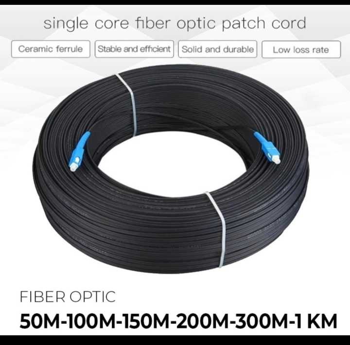 Kabel Fo fiber optic 50m 50meter precon 1 core SC UPC dropcore FTTH | Lazada Indonesia