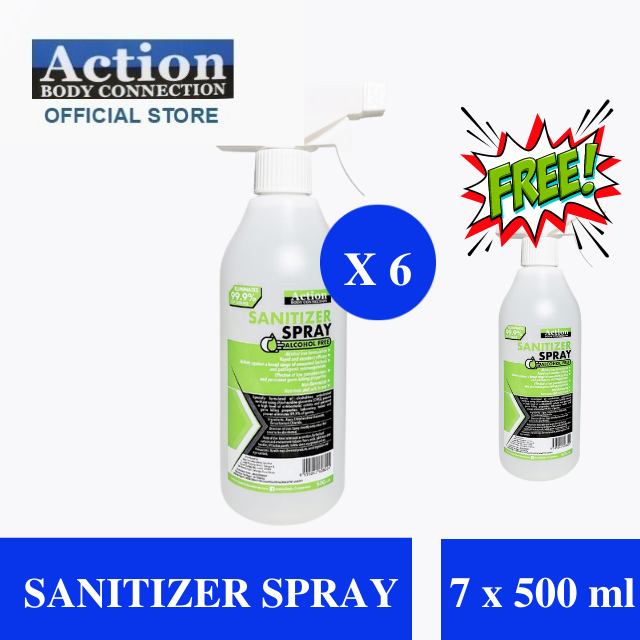 Action Sanitizer Spray (500ml x 6) [Extra FREE 500ml x 1] | Lazada