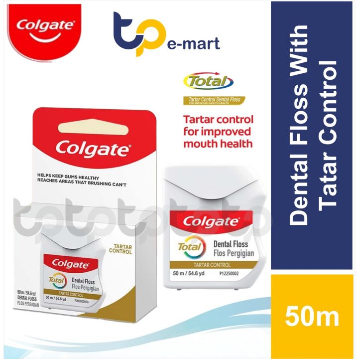 Colgate Dental Floss With Tatar Control 50m | Lazada