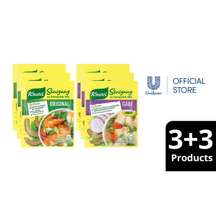 [BUNDLE OF 6] Knorr Sinigang Sampaloc Original 44g 3x, Knorr Sinigang na Gabi 44g 3x | Lazada PH