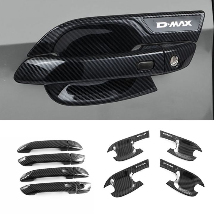 xuming For ISUZU D-MAX 2021-2022 carbon fiber pattern car door handle bowl cover exterior ...