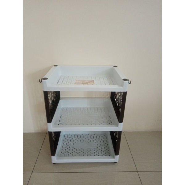 Elegant 3 layer Multi-purpose Rack with hooks | Lazada PH