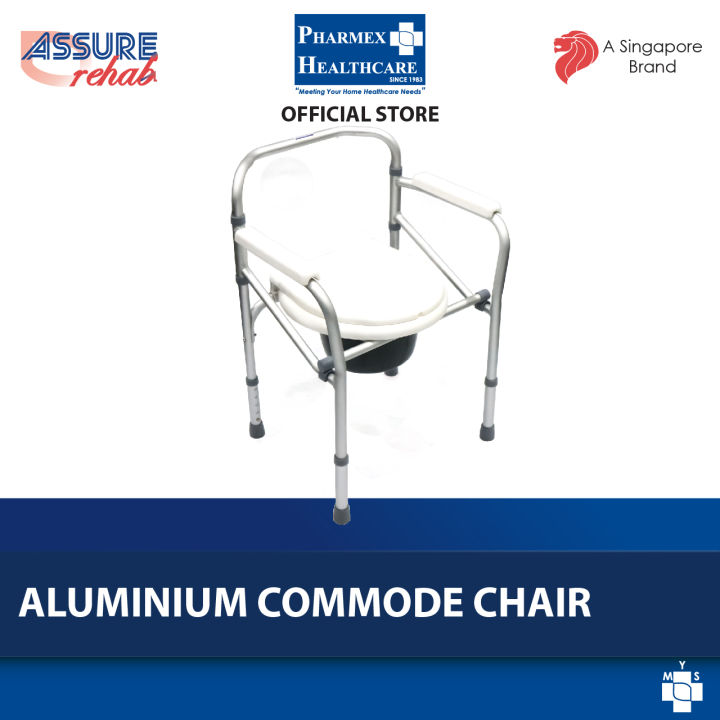 ASSURE REHAB Foldable Aluminium Commode Chair | Lazada Singapore