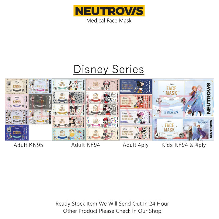 Neutrovis Medical Face Mask (Disney Series) Adult & Kids / 4ply & KF94 ...