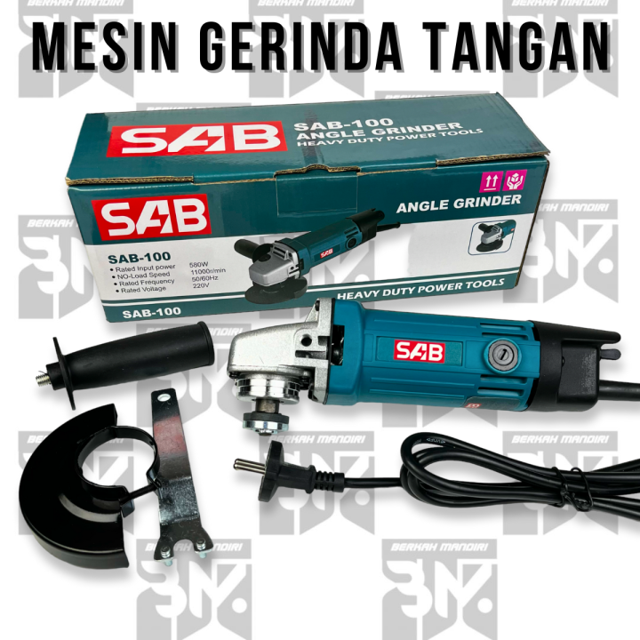 SAB Mesin Gerinda Tangan SAB-100 Angle Grinder Mesin Gerinda Listrik ...