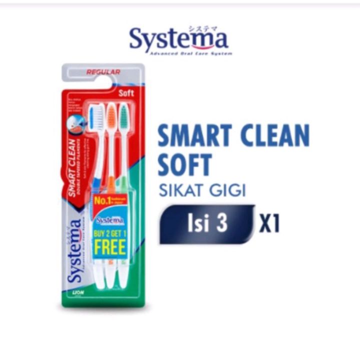 SYSTEMA Sikat Gigi Smart Clean Isi 3 PCS | Lazada Indonesia