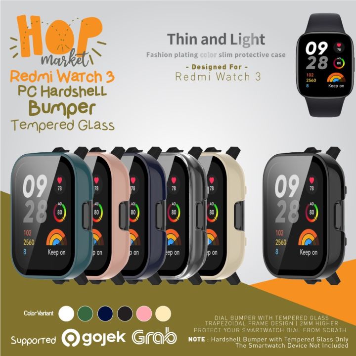 Hard Case PC Bumper 2in1 for Redmi Watch 3 with Tempered Glass Screen ...