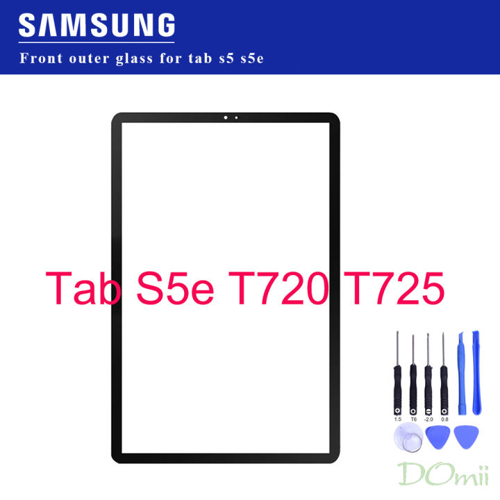 สำหรับ Samsung Galaxy Tab S5 S5e T720 T725หน้าจอสัมผัสแท็บเล็ต SM-T720 SM-T725 LCD ด้านนอกกระจก ...