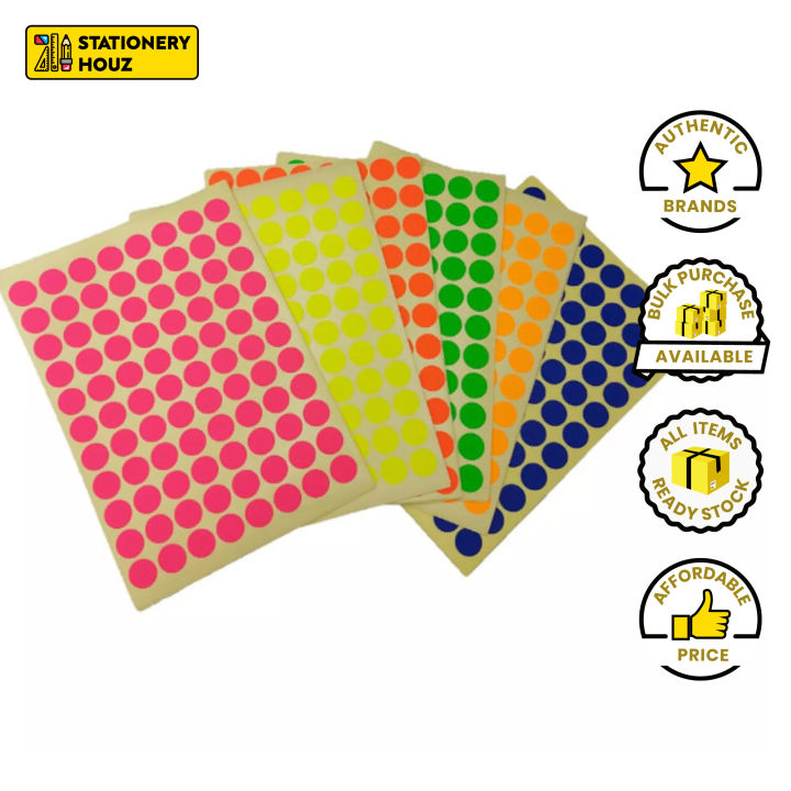Stationery Houz 10shts Round Dot Self Adhesive Color Label Sticker ... Stationery Houz 10shts Round Dot Self Adhesive Color Label Sticker ...