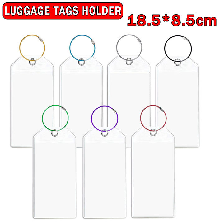Waterproof Luggage Tag Sturdy Thick PVC Zip Seal Cruise Tag Steel Loops ...
