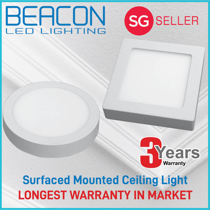 BEACON LED 12W/18W/30W Ceiling Light / Square Round Rectangle Surface ...