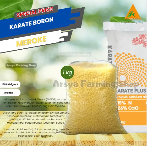 Meroke KARATE PLUS BORONI Repack 1 kg Pupuk Kalsium Nitrat | Lazada ...