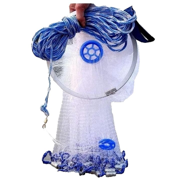 8Ft Full Spread Nylon Filament Fish Net Easy Throw Fishing For Hand ...
