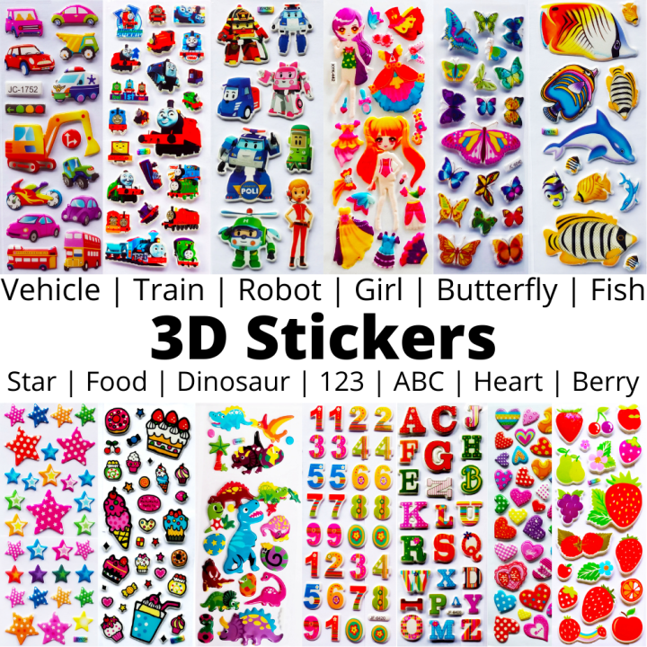 [Free Postage Delivery] 3D Stickers for Kids & Toddlers Puffy Stickers ...