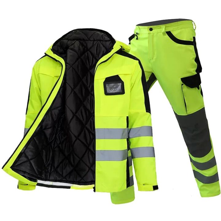 Reflective Suits For Work In Winter 3 In 1 Hi Vis Workwear Waterproof ...