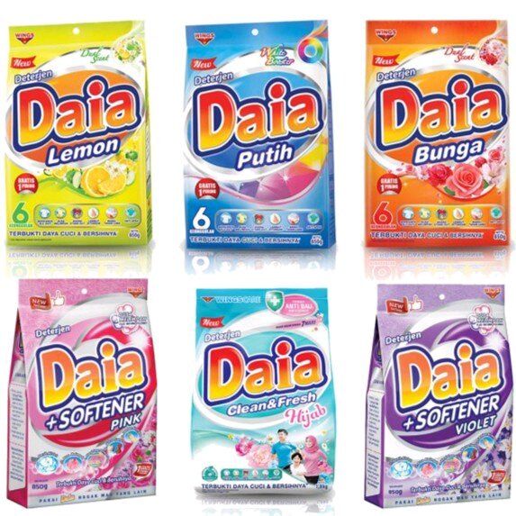 Daia detergent bubuk + softener floral blossom / hijab clean & fresh / fruity 1.5 kg | Lazada ...