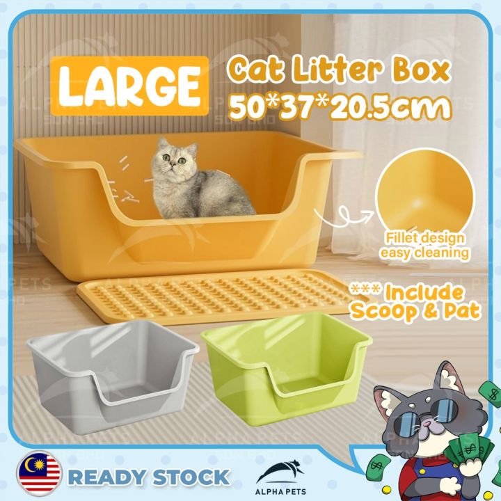 ALPHA PETS Malaysia Extra Large High Side Cat Litter Box With Tray ...