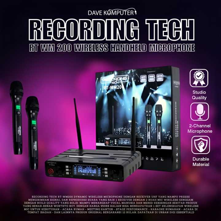 Recording Tech RT WM200 / WM-200 / WM 200 Wireless Handheld Microphone ...