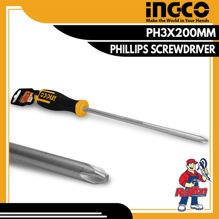 INGCO INDUSTRIAL PH3x200mm Phillips Screwdriver HS68PH3200 Rexxon Power ...