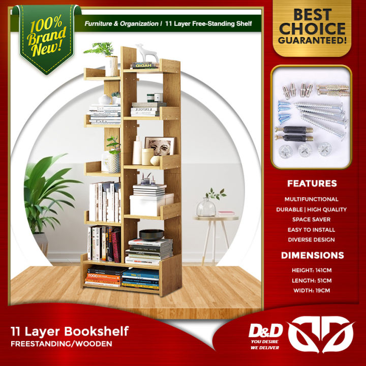 D&D | ZH1254 11 Layer Bookshelf | High Quality Freestanding Wooden ...