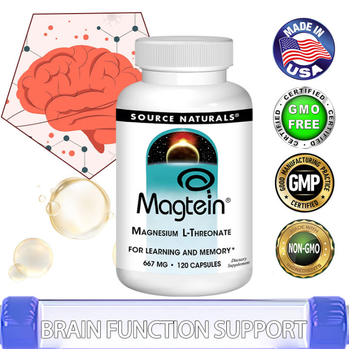 Magnesium Threonate Capsules - High Absorption Supplement - Bioavailable Form for Sleep and ...