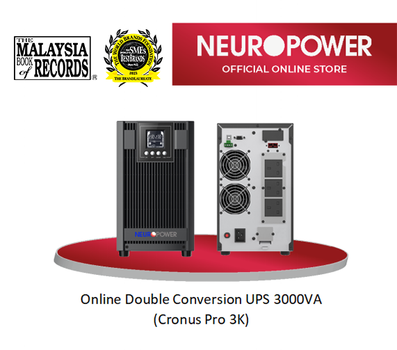 NEUROPOWER UPS [3KVA] CRONUS PRO 3K (3000VA / 2700W) ONLINE DOUBLE ...
