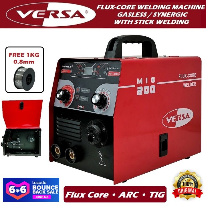 Versa Flux Cored MIG Welding Machine 200A Gasless Synergic with ARC ...