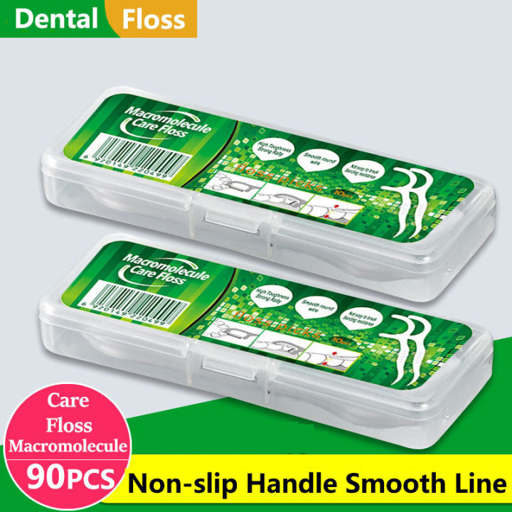 90pcs Dental Floss & Toothpick Flosser Teeth /Thread Dental Floss with ...