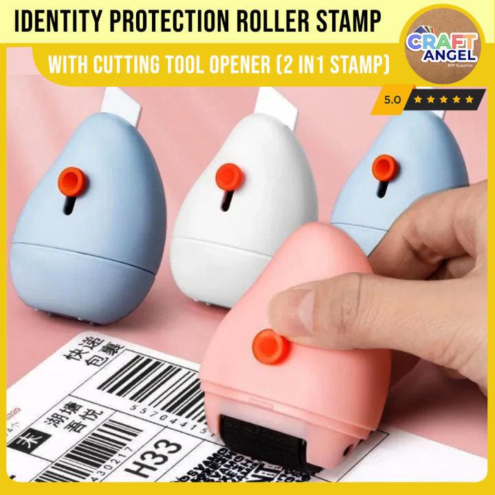 2in1 Identity Protection Roller Wide Stamp Security Roller with Cutting ...