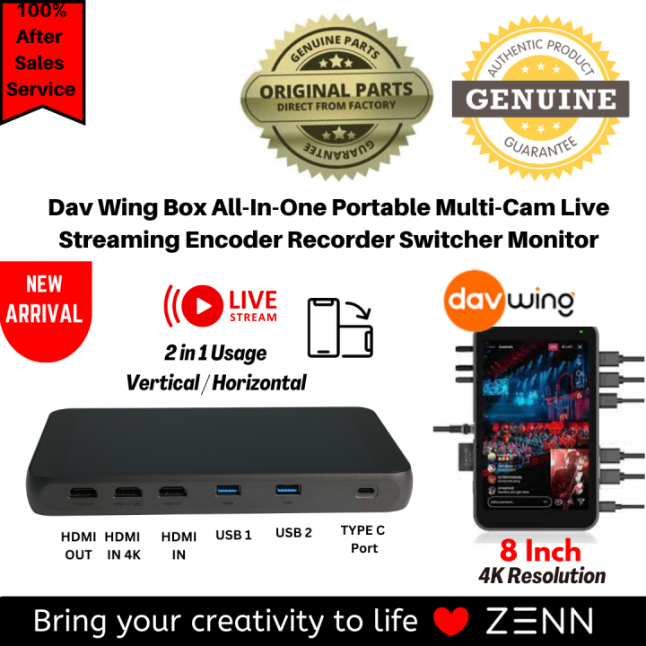 Dav Wing Box Vertical/Horizontal All-In-One Portable Multi-Cam Live ...