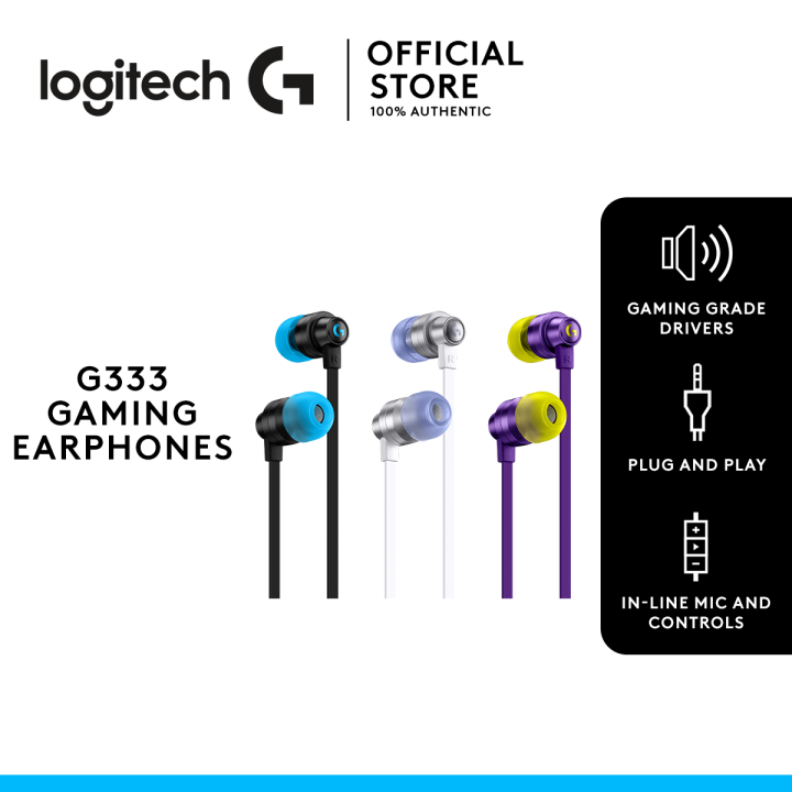 Logitech G333 Gaming Earphones with Dual Audio Drivers,In-Line Mic ...