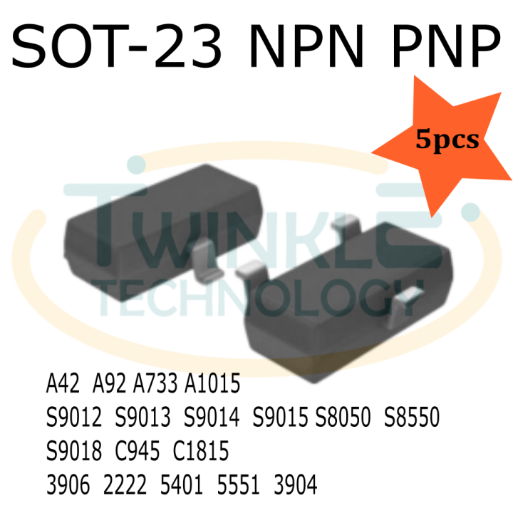 Bipolar Transistor SOT-23 NPN PNP Series BJT Diode 2222 3906 A42 A92 A733 A1015 S9012 S9013 ...