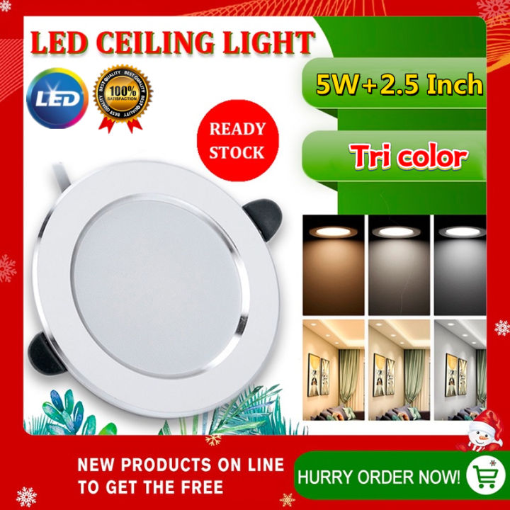 Tri Color LED Pin Light Living Room Ceiling Light 5W 2.5 Inch LED Down ...