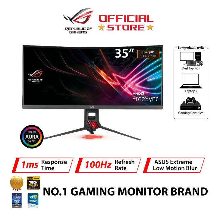 ROG Strix XG35VQ Curved Gaming Monitor – 35 inch UWQHD (3440x1440 ...