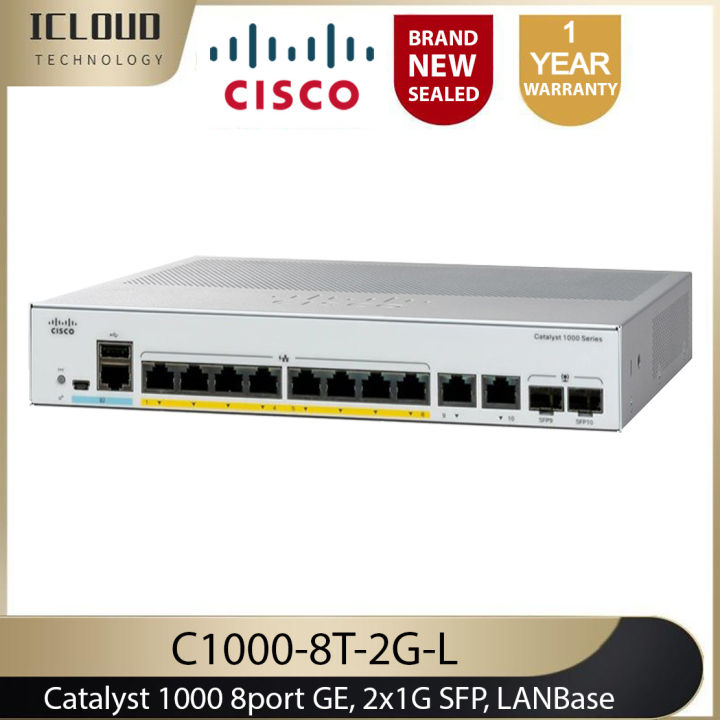 Cisco Catalyst C1000-8T-2G-L Switch, 8x 10/100/1000 Ethernet ports, 2x ...