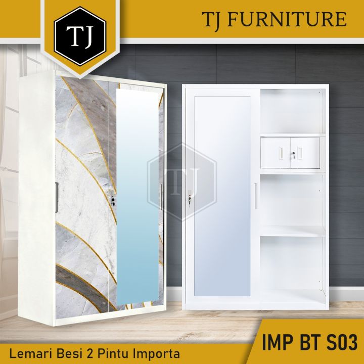 Importa Lemari Pakaian Besi Lemari Baju Minimalis 2 Pintu Sliding IMP ...