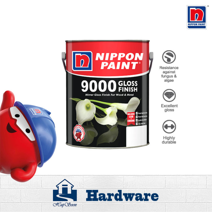 1L / 5L Nippon Paint 9000 Gloss Finish Wood & Metal Gloss Paint (Oil ...