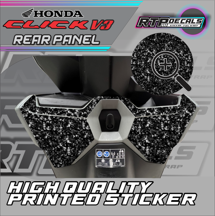 HONDA CLICK V3 REAR PANEL PRINTED STICKER LAMINATED AVAILABLE ALL ...